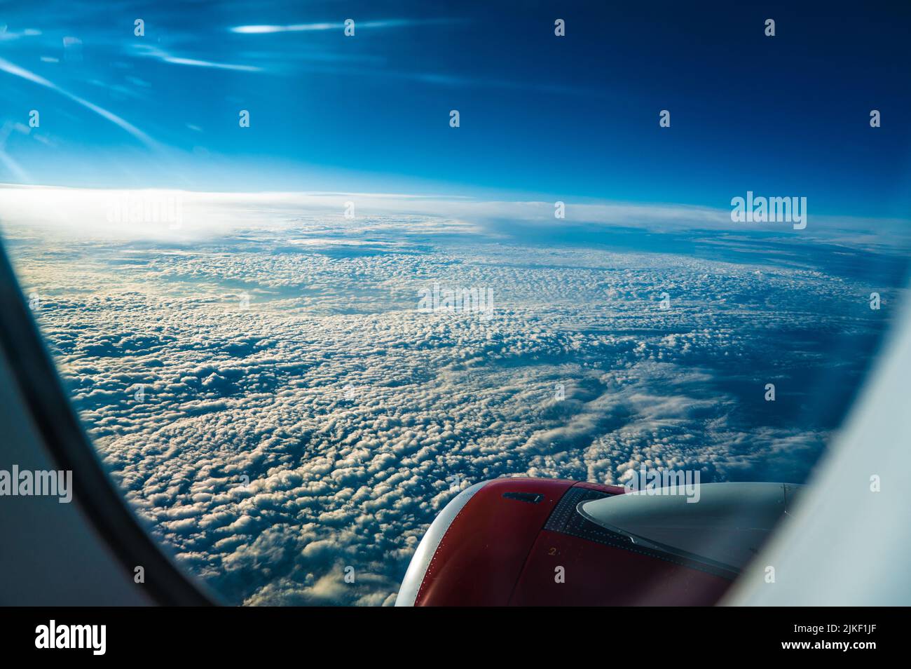 Panoramic aerial view. landscape view from airplane window. Airliner ...
