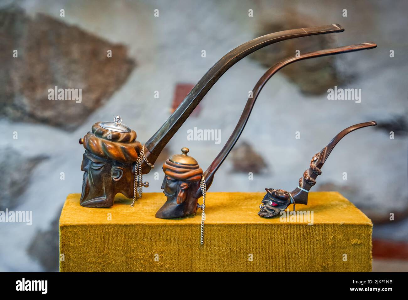 Three different old smoking tubes Stock Photo - Alamy