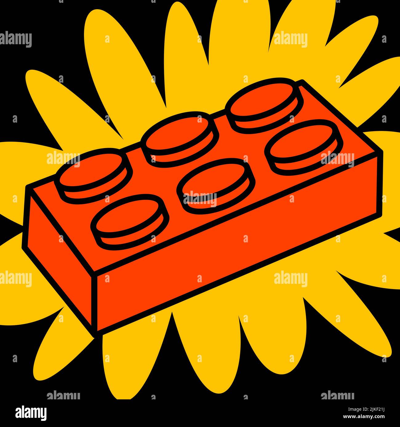 Cartoon vector funny cute Comic characters, Toy building block Stock ...