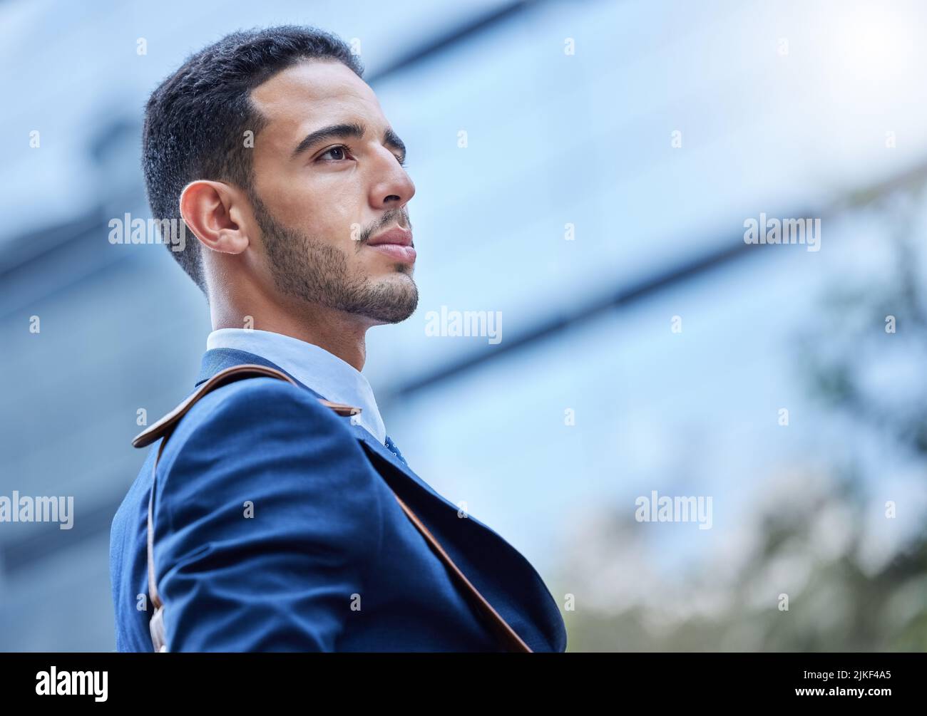 Determined to succeed. a handsome young businessman on his morning ...