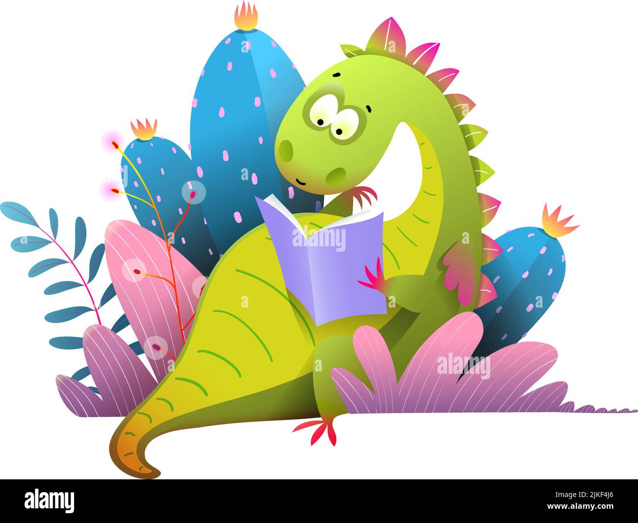 Cartoon illustration dragon smiling Stock Vector Images - Alamy