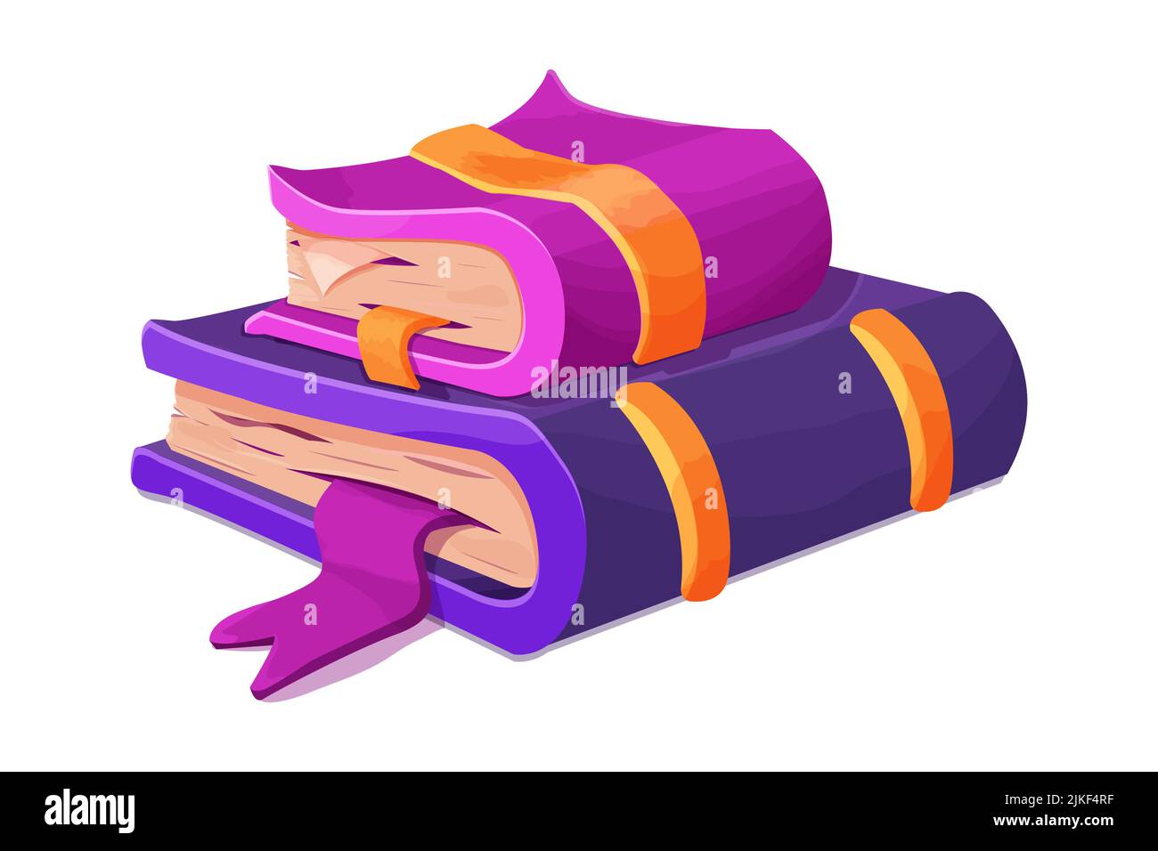 Stack magic book game icon, asset in cartoon style isolated on white ...