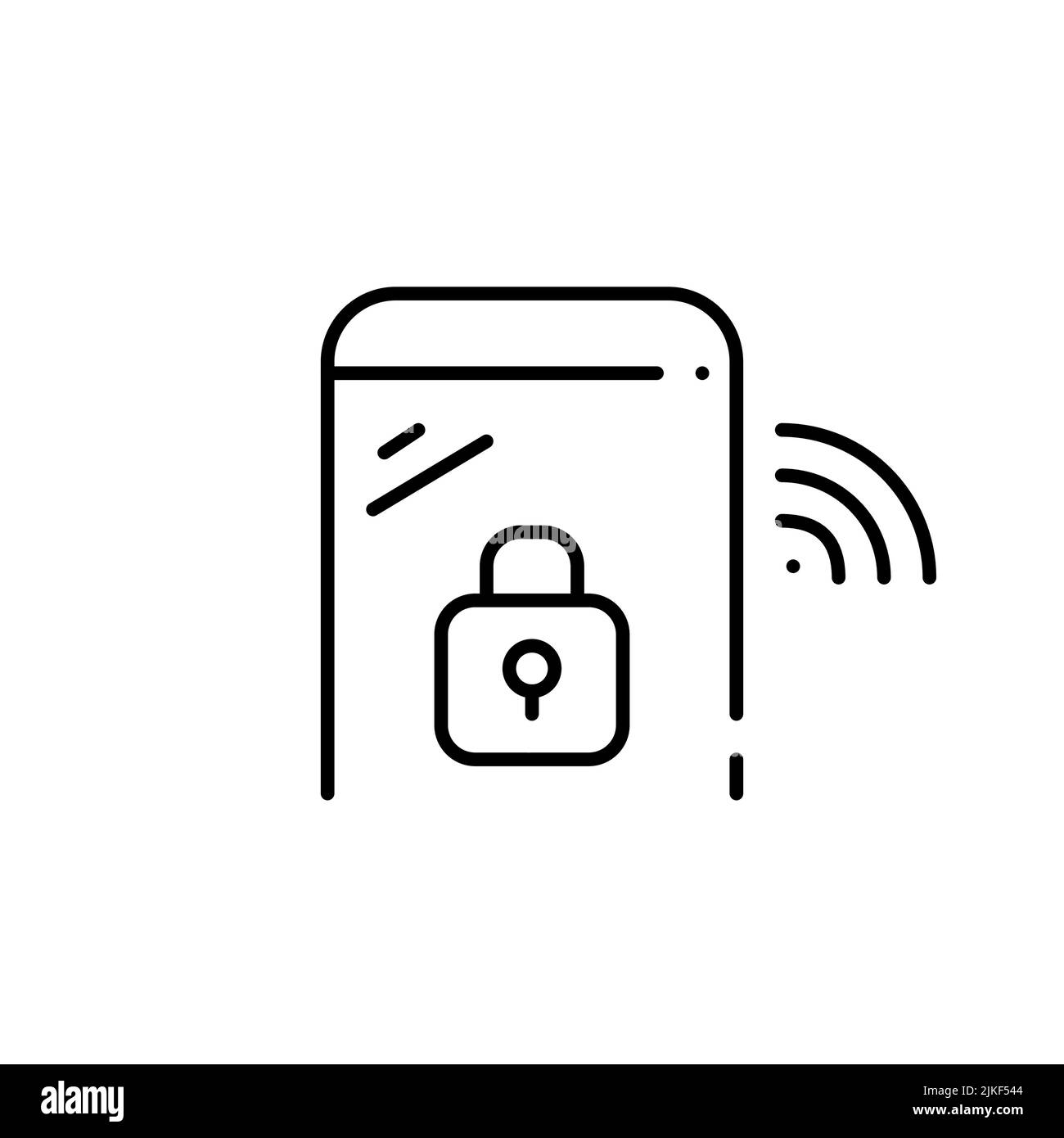Smartphone data protected. Pixel perfect, editable stroke line art icon ...