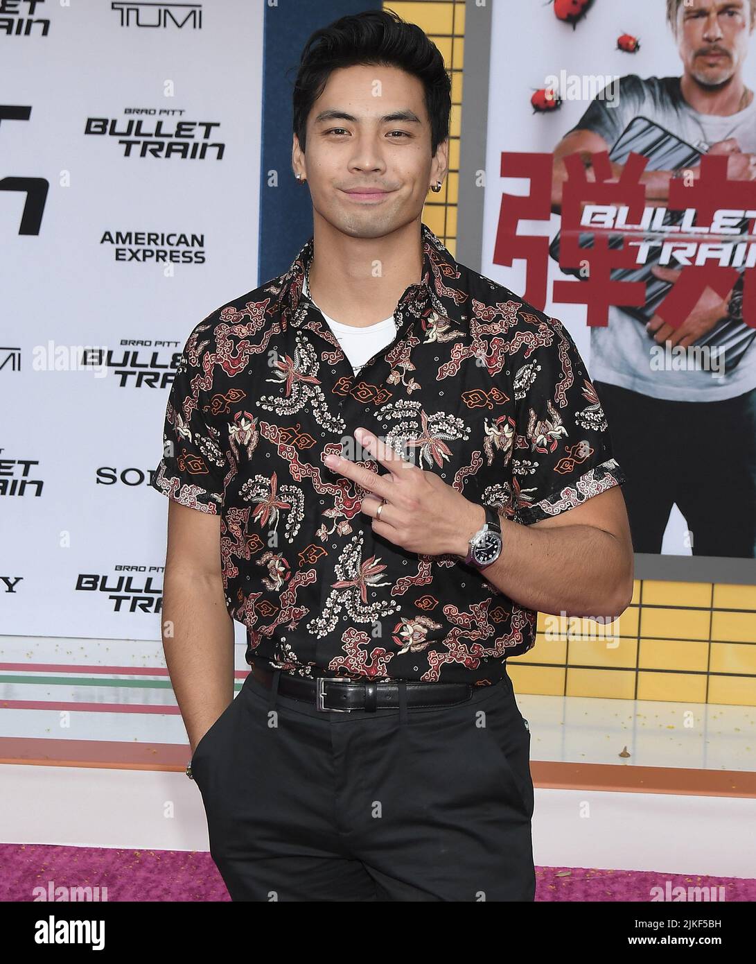 Westwood, CA, August 1, 2022. Yoshi Sudarso arrives at the BULLET TRAIN ...