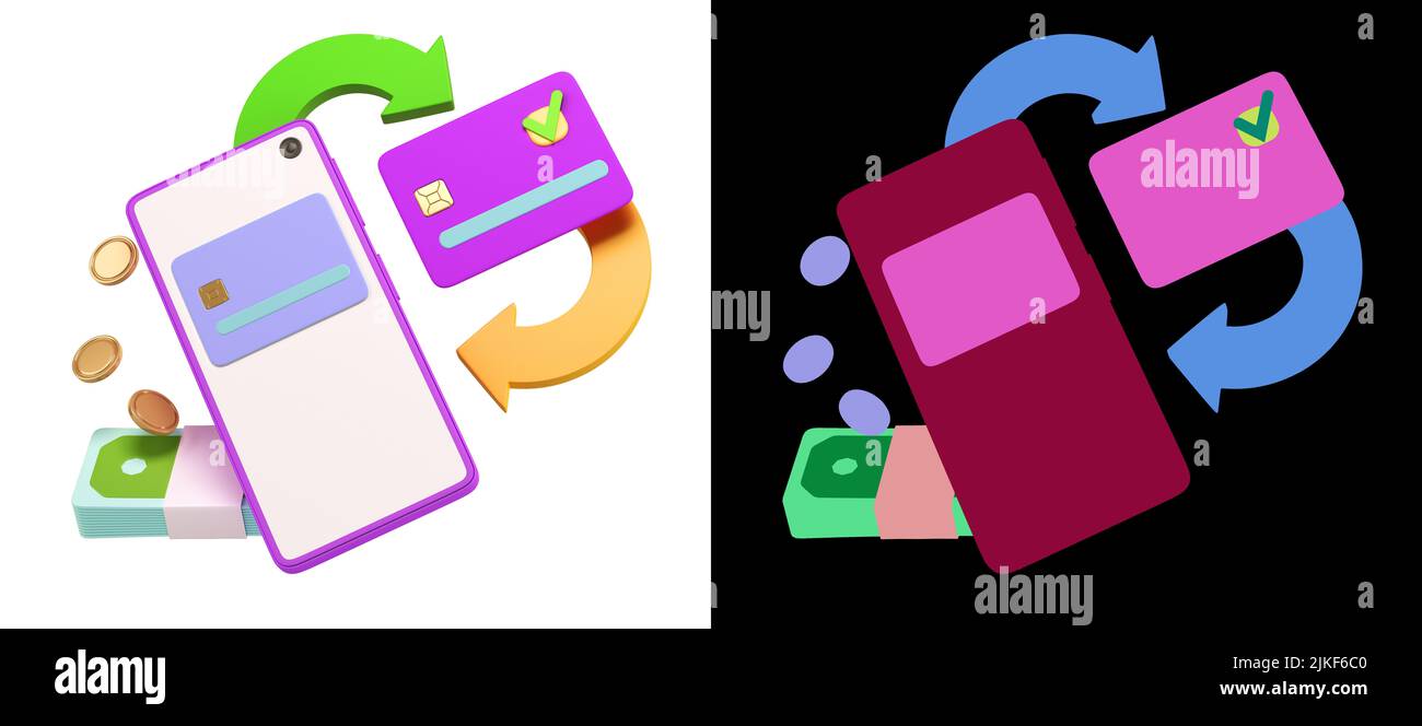 Concept of online bank services Smartphone with credit card on screen ...