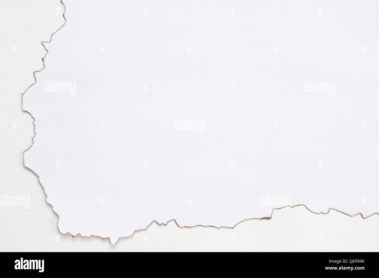 burnt paper white background blank manuscript Stock Photo - Alamy