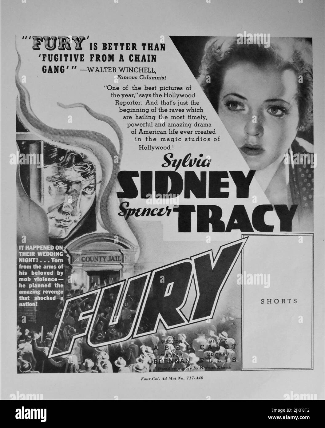 SYLVIA SIDNEY and SPENCER TRACY in FURY 1936 director FRITZ LANG Metro Goldwyn Mayer Stock Photo ...