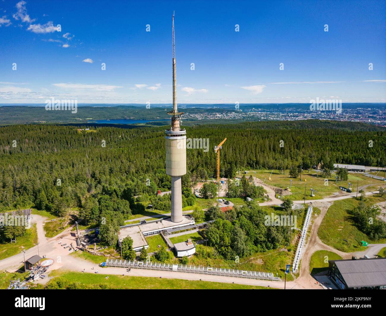 Oslo 20220727.Drone photo of Tryvann in Oslo. Photo: Tor Erik Schrøder ...
