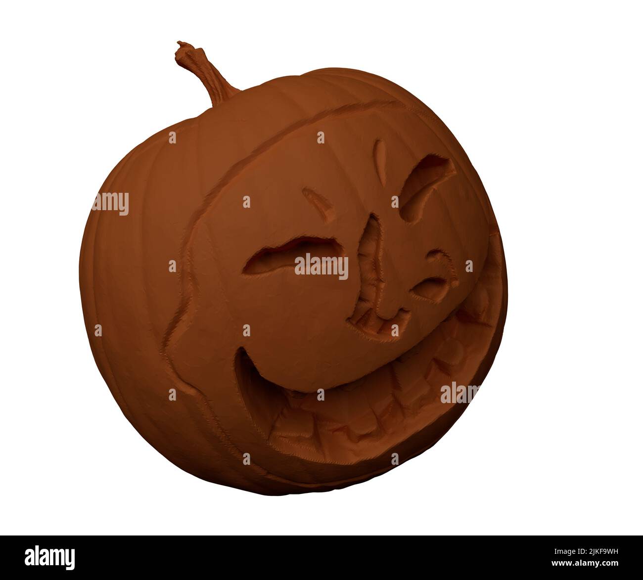 3d illustration of Halloween pumpkin side view, Halloween background ...