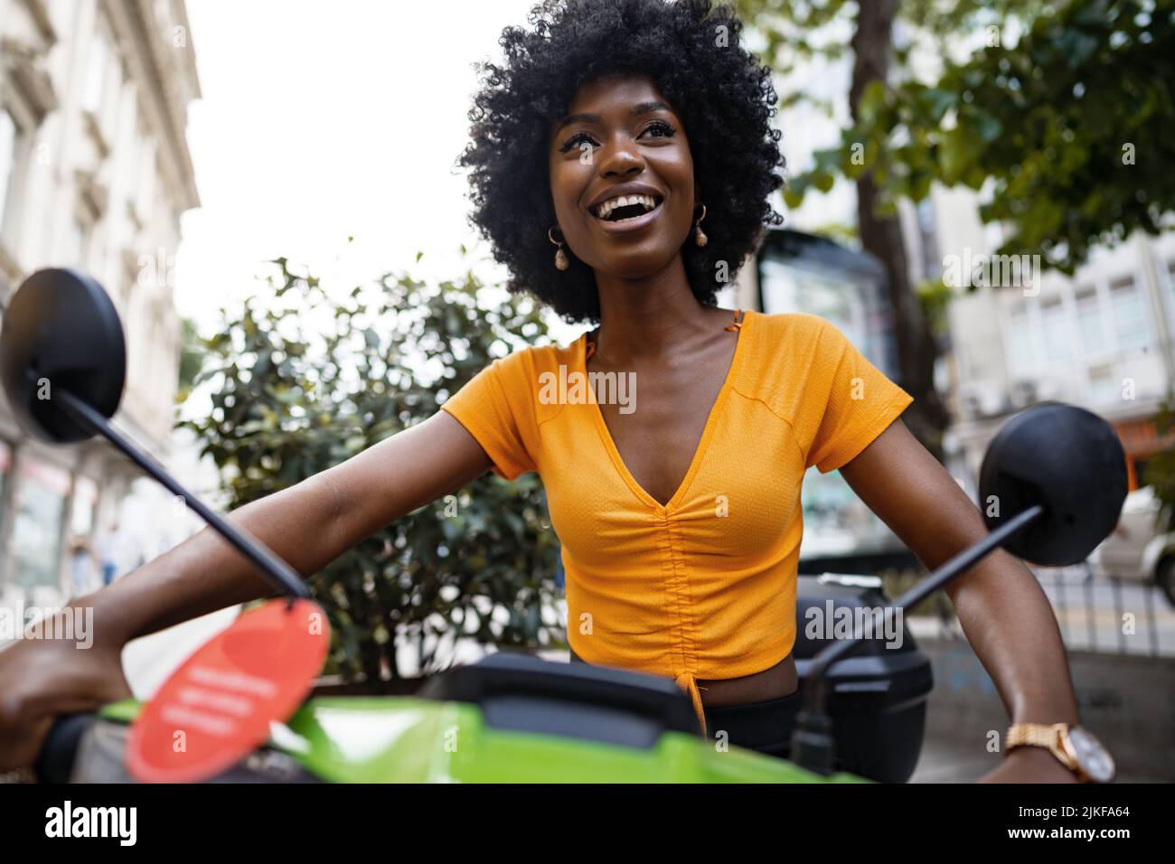 African american female motorcycle rider hi-res stock photography and ...