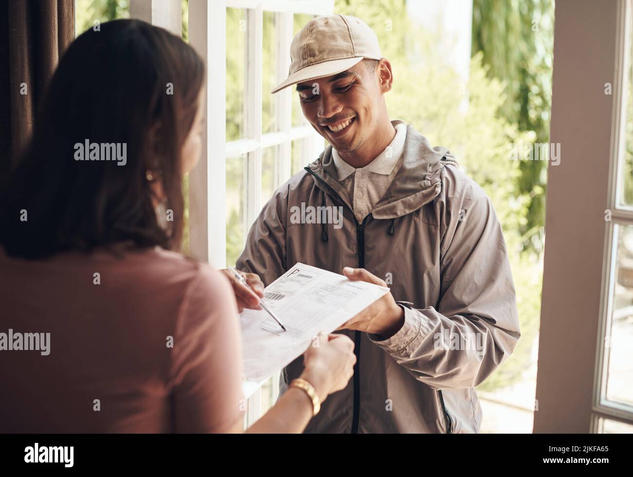 Delivery will be the way the future works. a young man delivering a ...