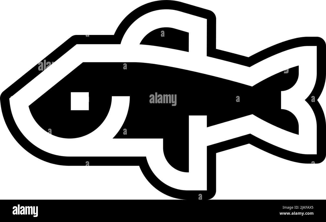 fish icon black vector illustration Stock Vector Image & Art - Alamy