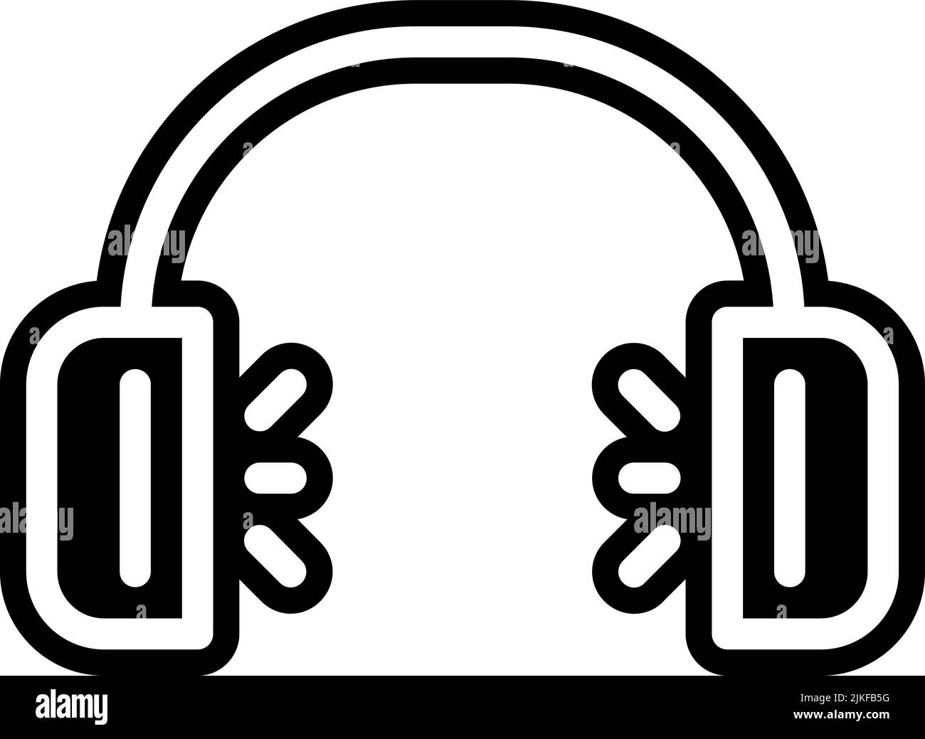 headphone icon black vector illustration Stock Vector Image & Art - Alamy