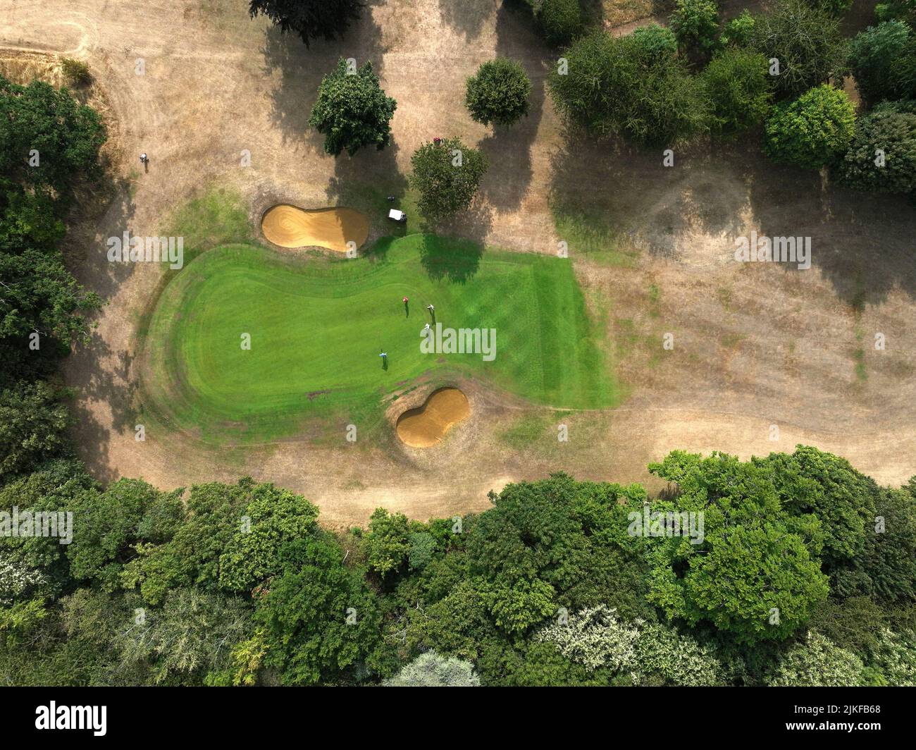 Parched fairways have turned brown at Milton Golf Club, with only the ...