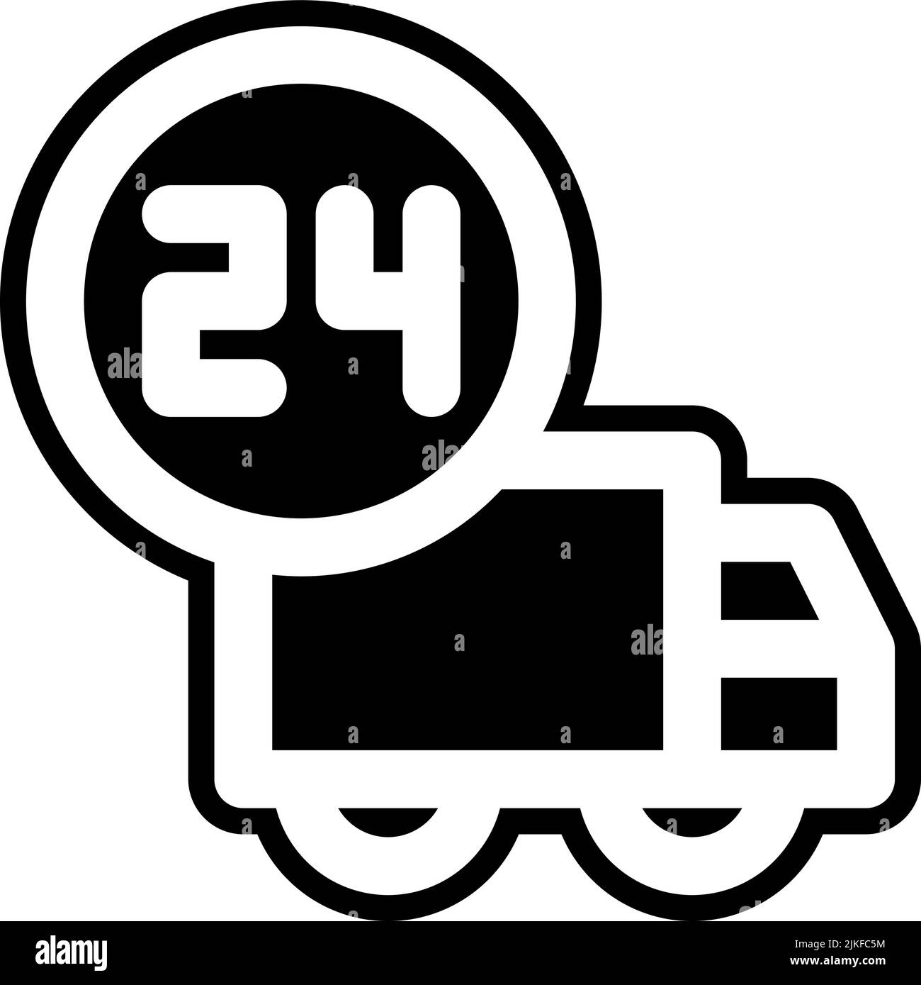 hours delivery icon black vector illustration Stock Vector Image & Art ...