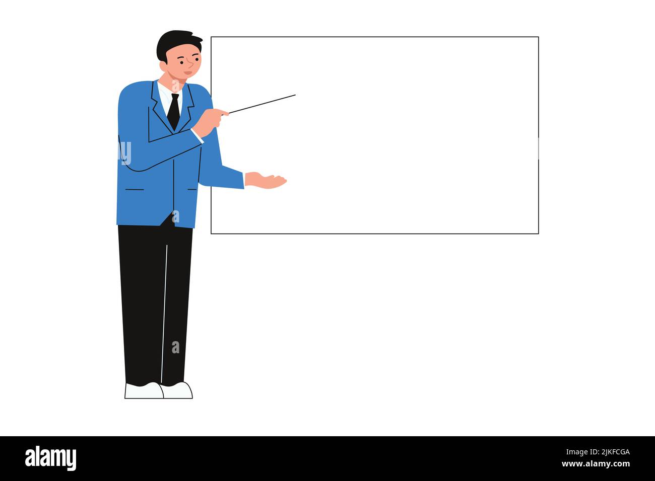 Business trainer or coacher pointing at the presentation board. Seminar ...