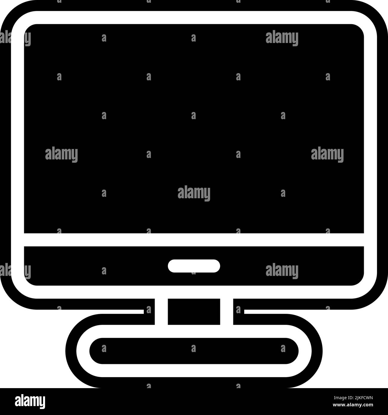computer monitor icon black vector illustration Stock Vector Image ...