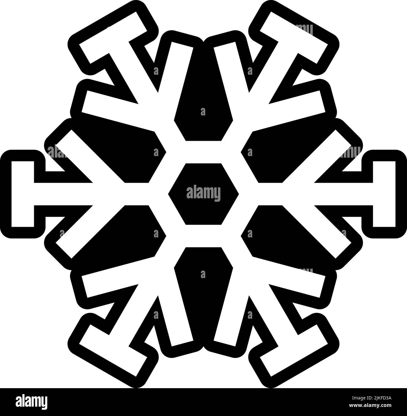 snowflake icon black vector illustration Stock Vector Image & Art - Alamy