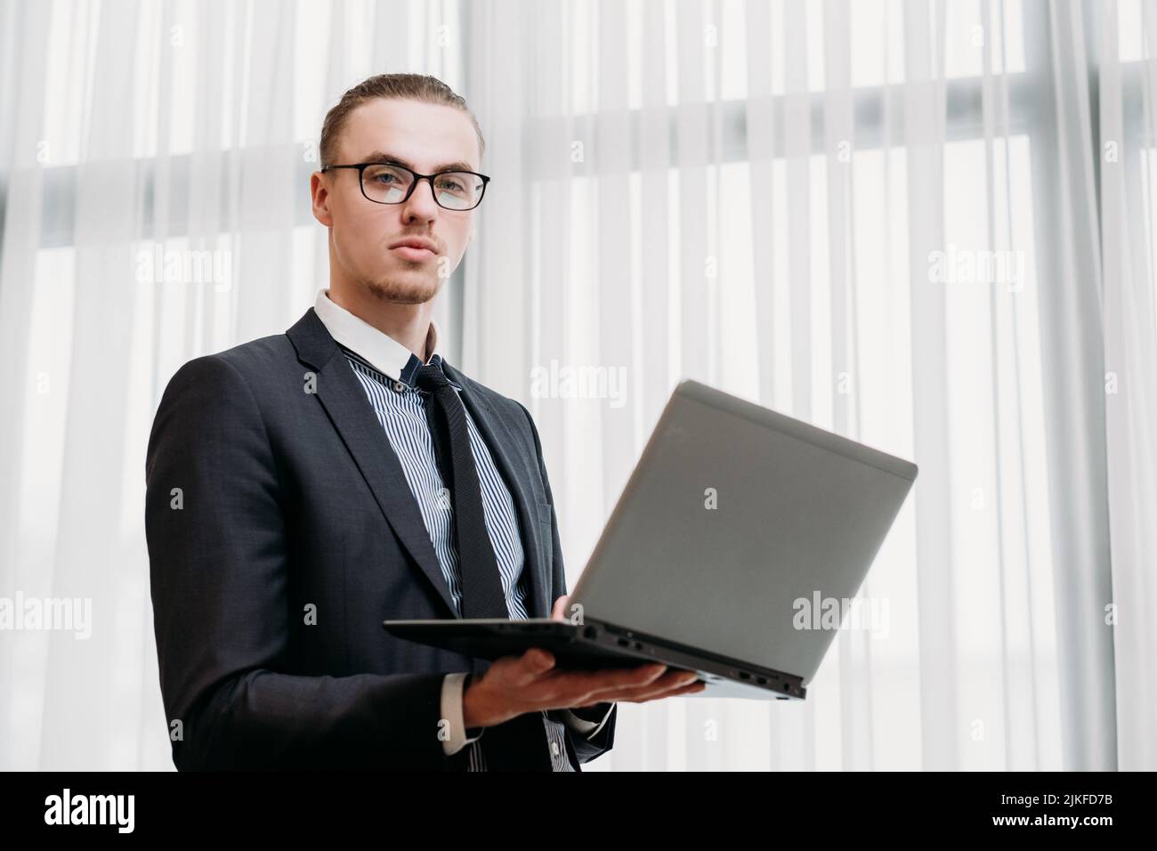 Business man working laptop document hi-res stock photography and ...