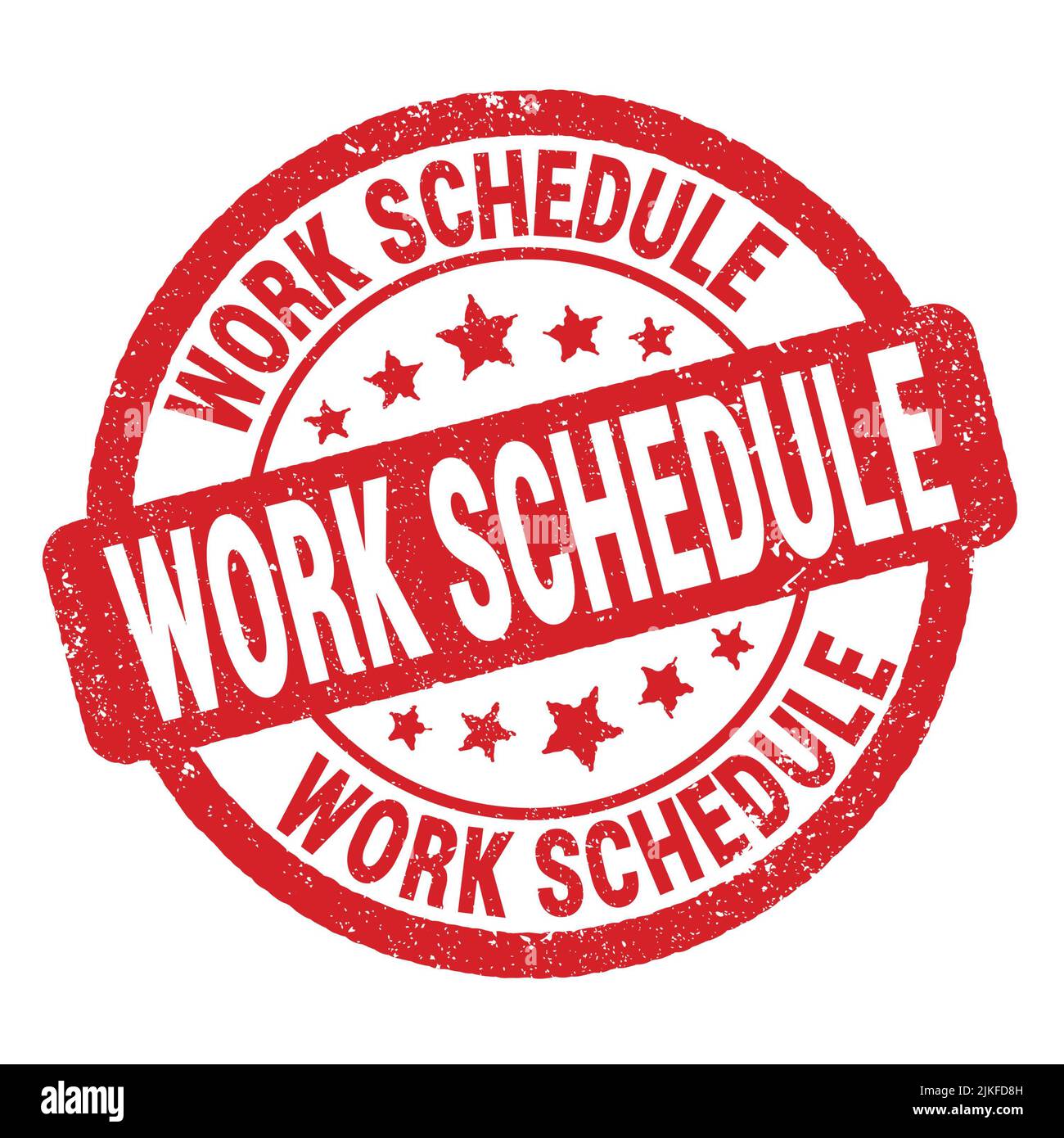 WORK SCHEDULE text written on red grungy stamp sign Stock Photo - Alamy