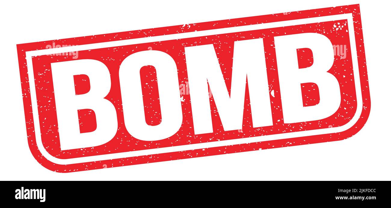 BOMB text written on red grungy stamp sign Stock Photo - Alamy