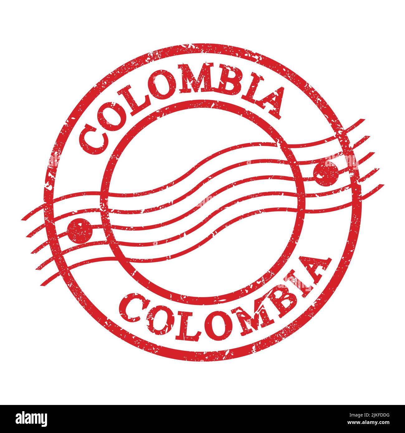COLOMBIA, text written on red grungy postal stamp Stock Photo - Alamy
