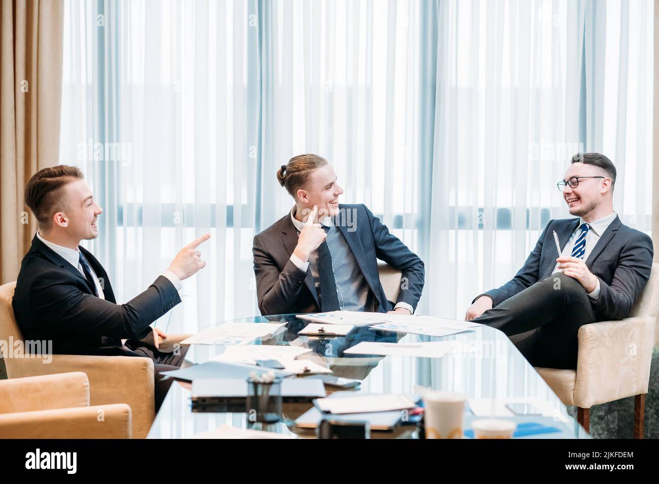 friendly business communication office meeting Stock Photo - Alamy