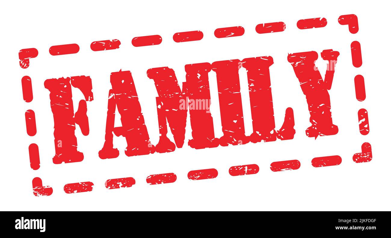 FAMILY text written on red dash stamp sign Stock Photo - Alamy