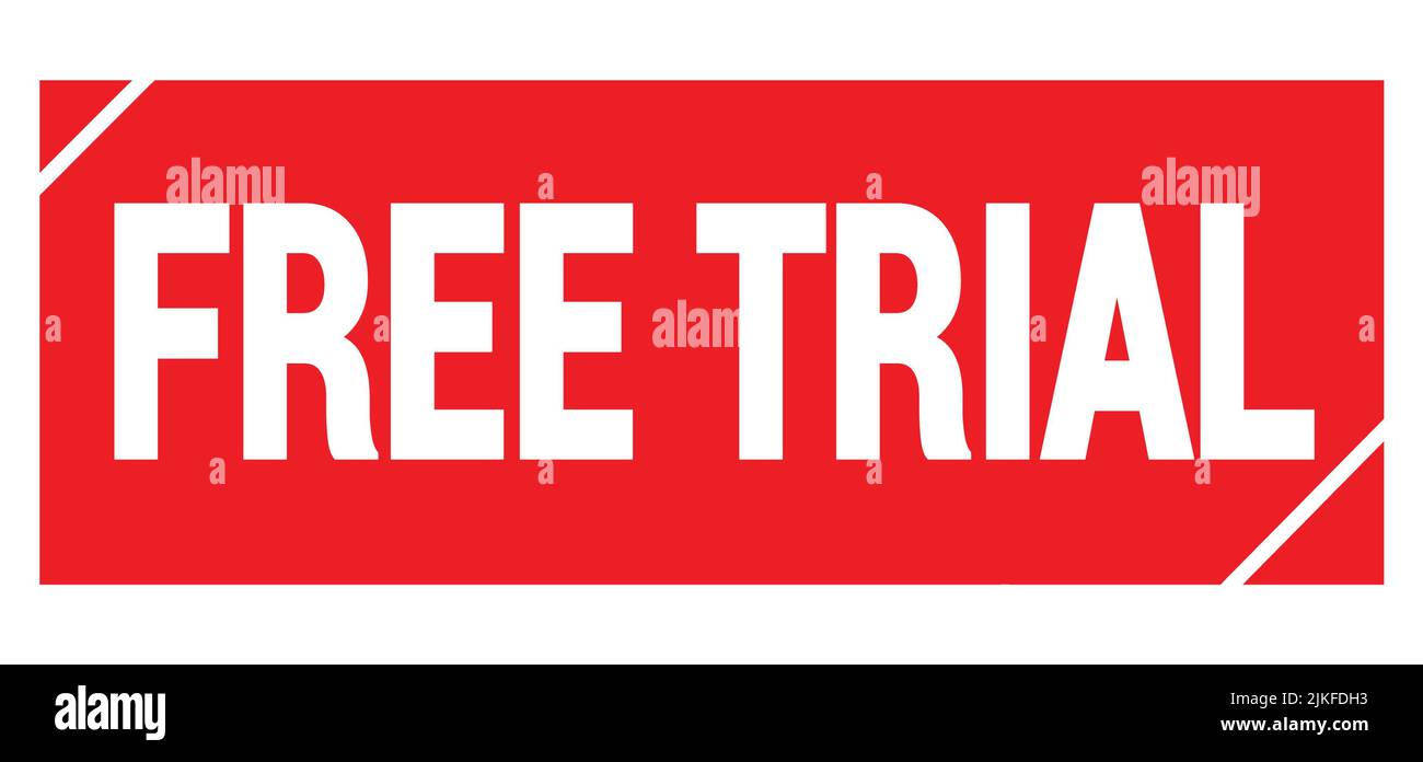 FREE TRIAL text written on red grungy stamp sign Stock Photo - Alamy