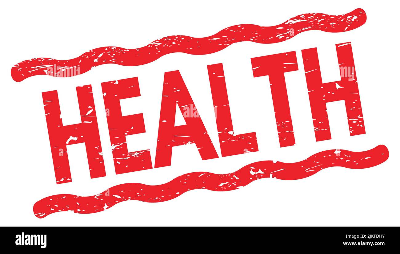 HEALTH text written on red lines stamp sign Stock Photo - Alamy