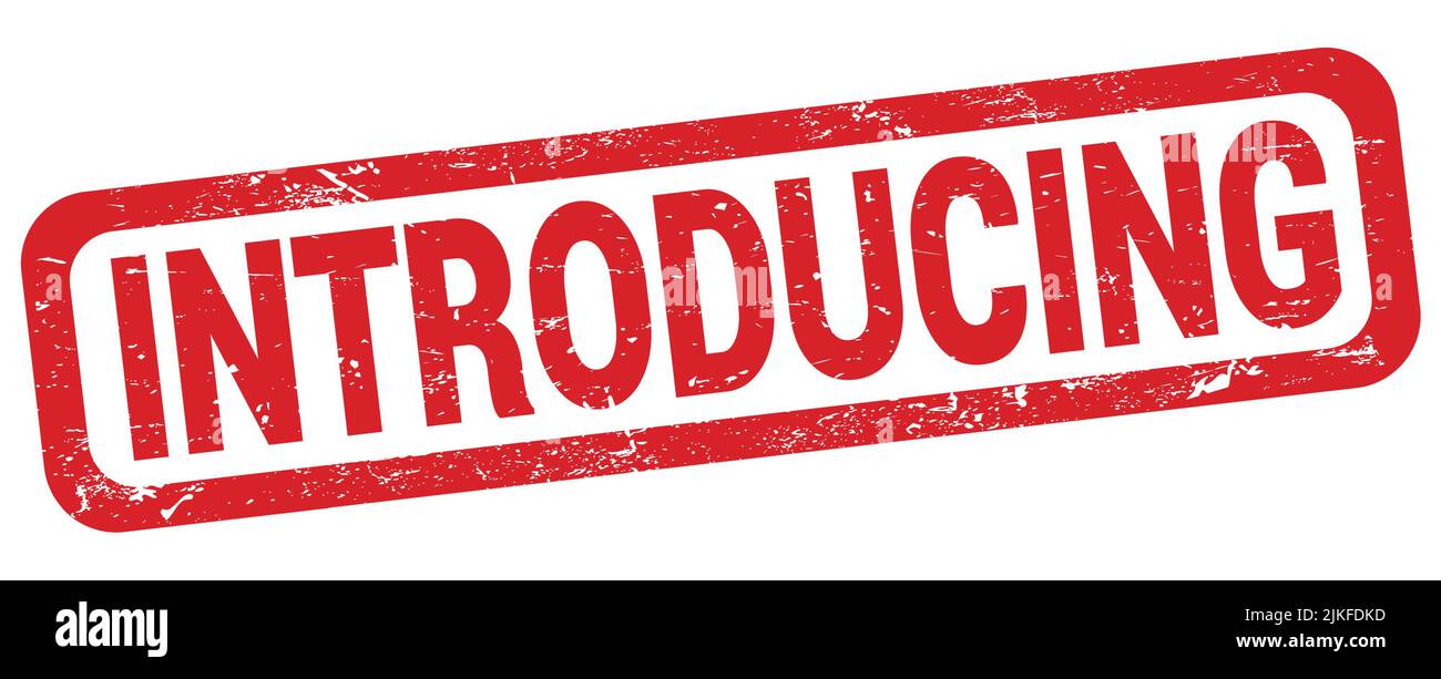 INTRODUCING text written on red rectangle stamp sign Stock Photo - Alamy