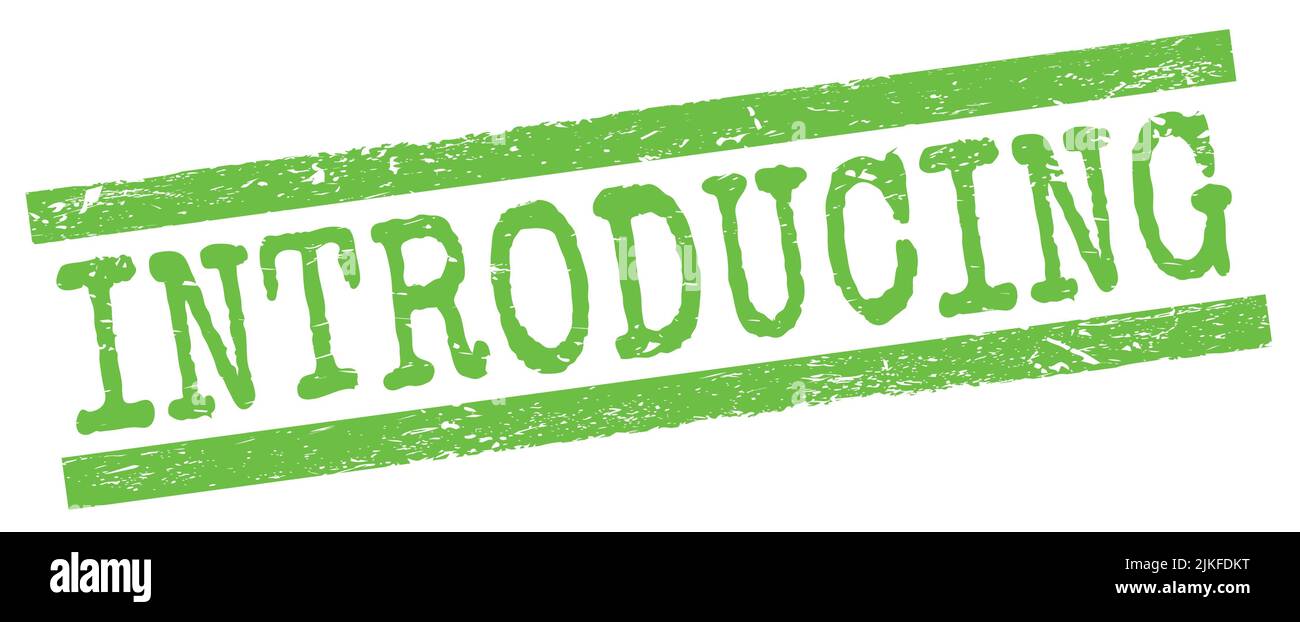 INTRODUCING text written on green grungy lines stamp sign Stock Photo ...