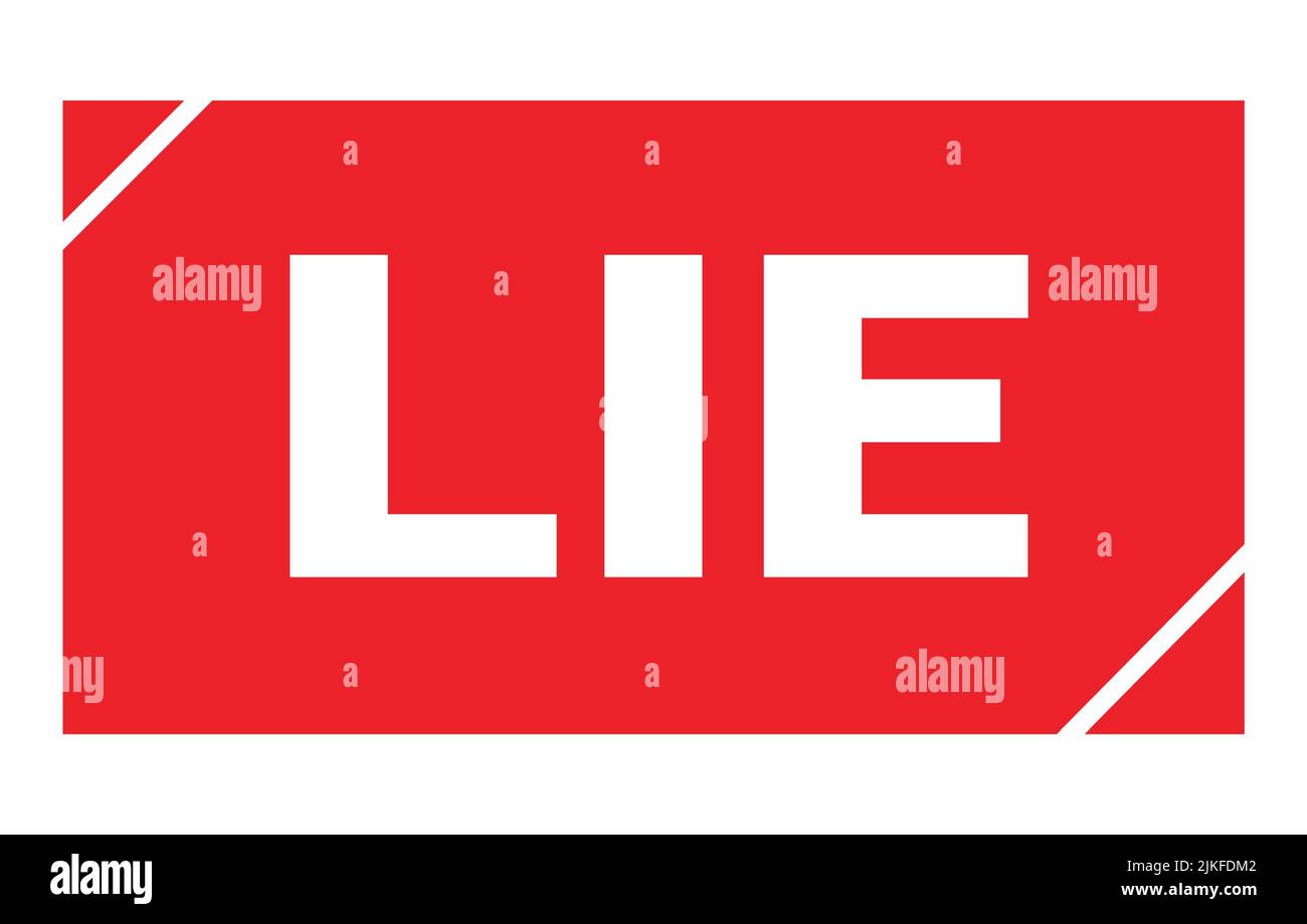 LIE text written on red rectangle stamp sign Stock Photo - Alamy