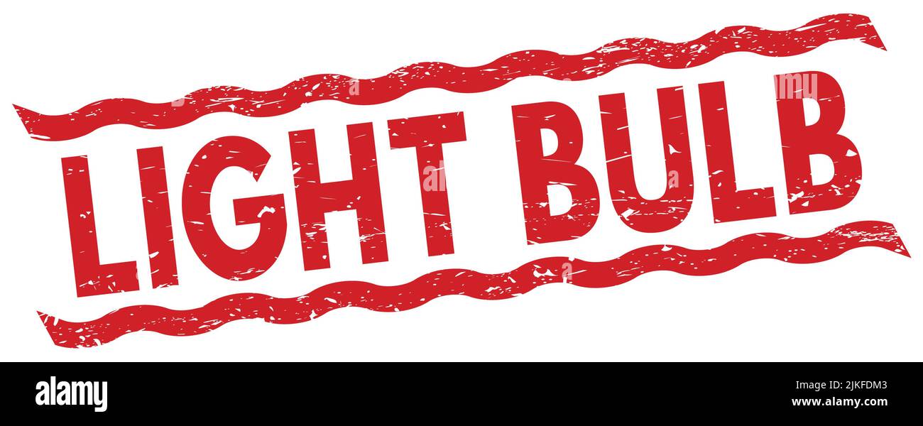 LIGHT BULB text written on red lines stamp sign Stock Photo - Alamy