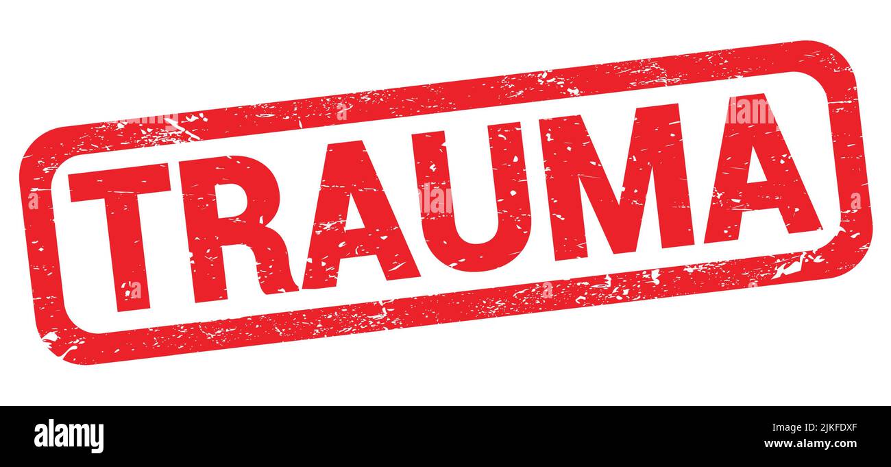 TRAUMA text written on red rectangle stamp sign Stock Photo - Alamy