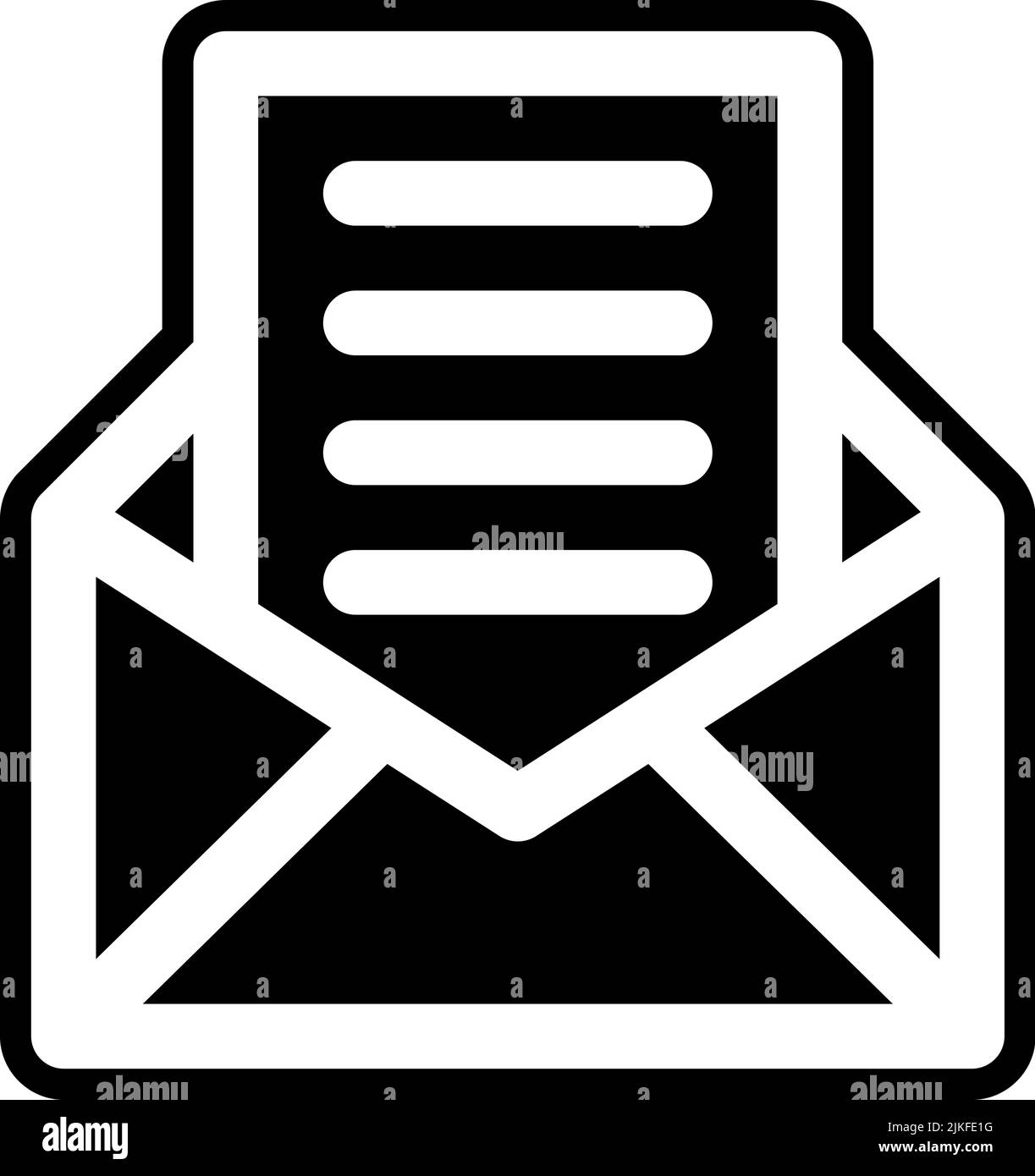 open email icon black vector illustration Stock Vector Image & Art - Alamy
