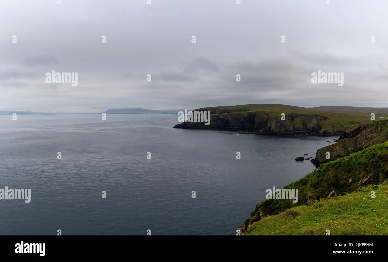 A view of the wild coast at Erris Head on the northern tip of the ...