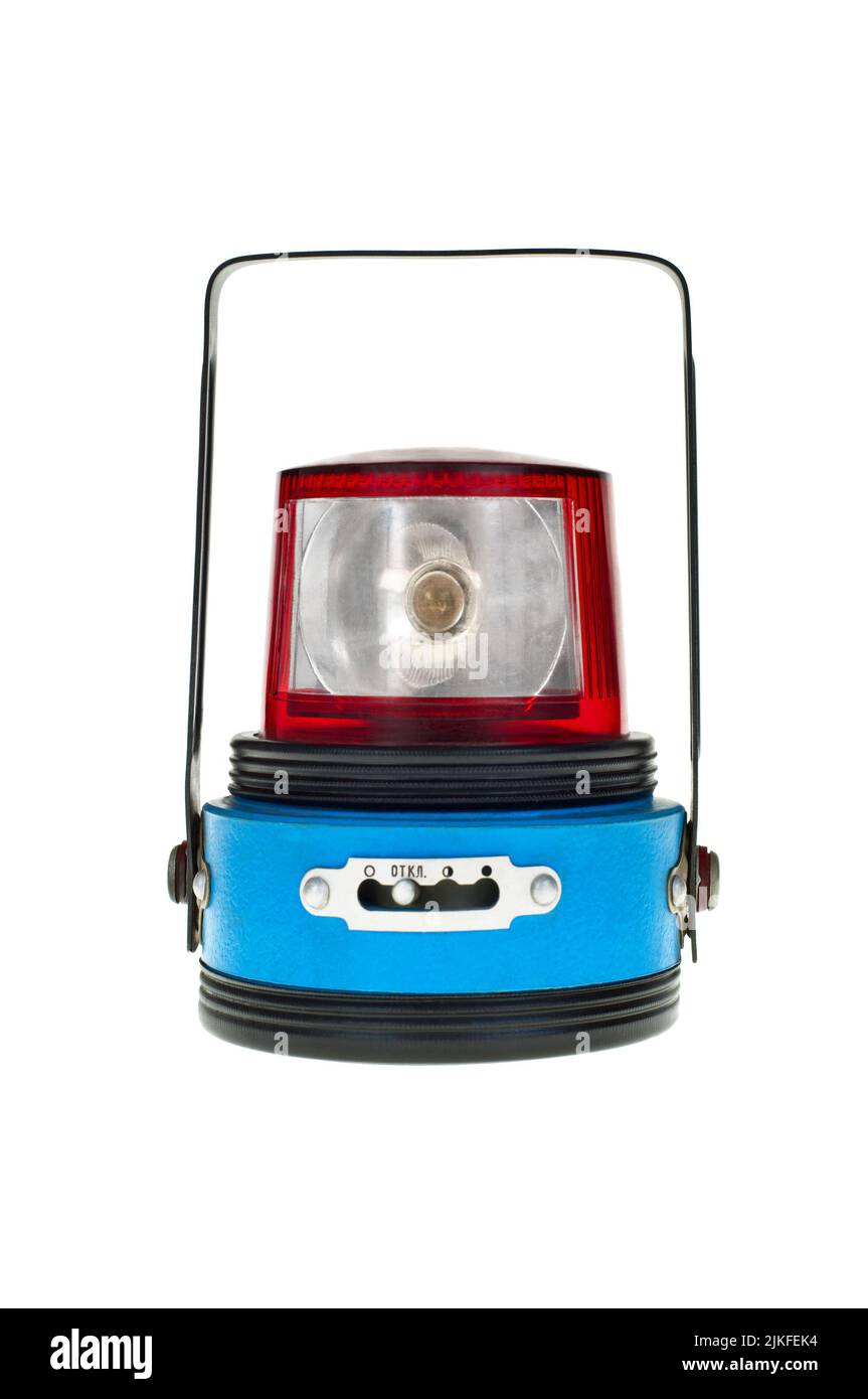 Old vintage flashlight isolated on white background Stock Photo - Alamy