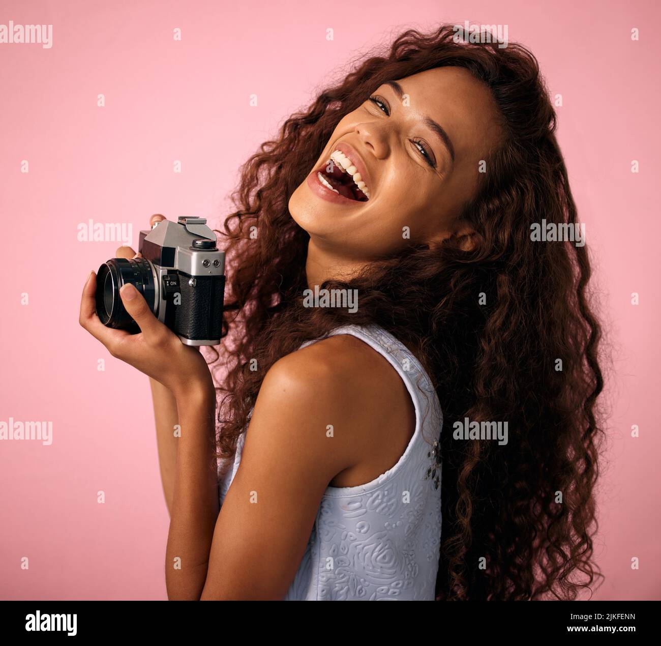Closeup shoot young pretty curly hi-res stock photography and images ...