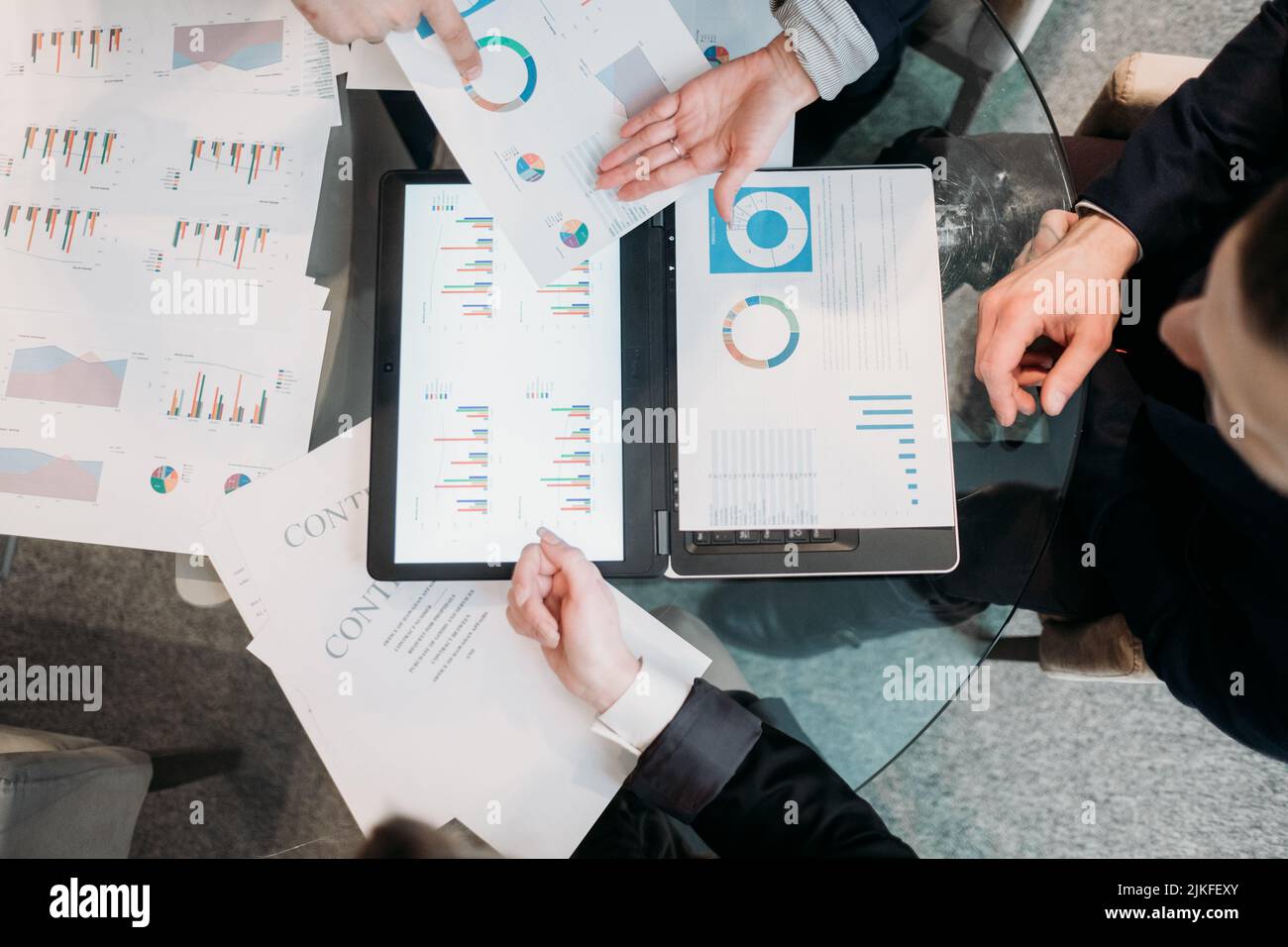 business discussion document diagram data review Stock Photo - Alamy