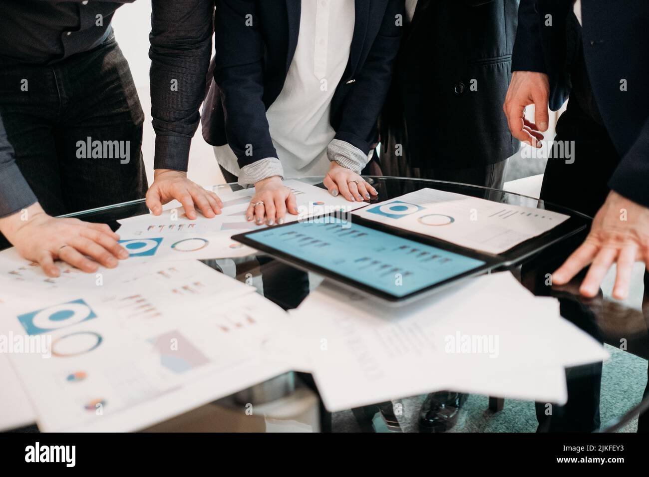 business team communication document review Stock Photo - Alamy
