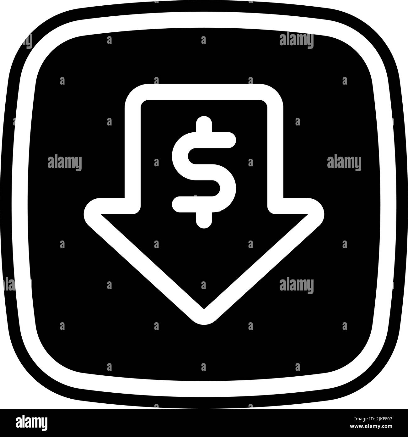 down arrow icon black vector illustration Stock Vector Image & Art - Alamy