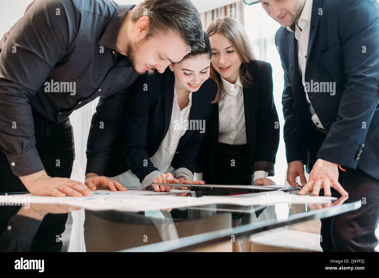 successful team business men women workspace Stock Photo - Alamy