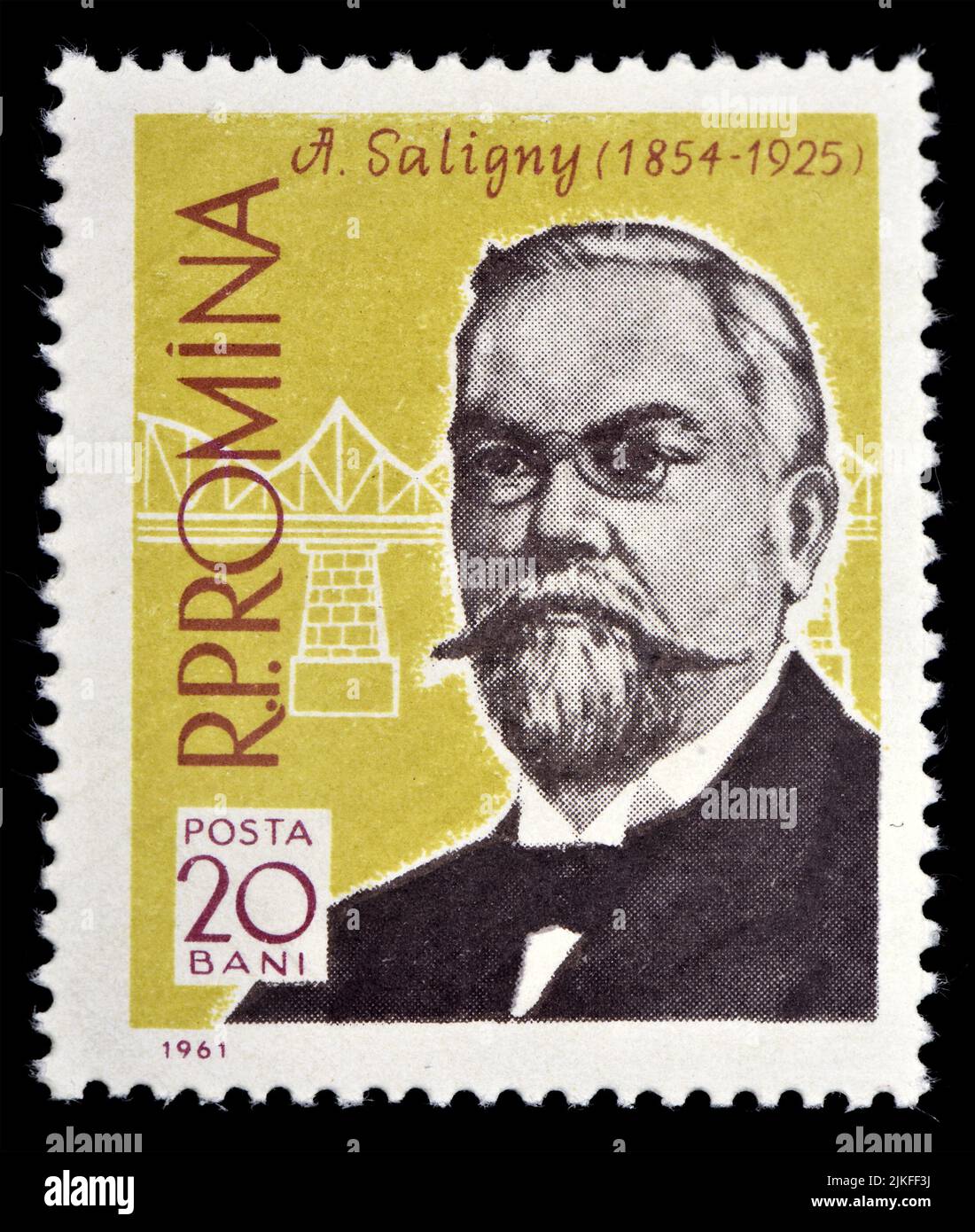 Romanian postage stamp (1961) : Anghel Saligny (1854 - 1925) Romanian ...