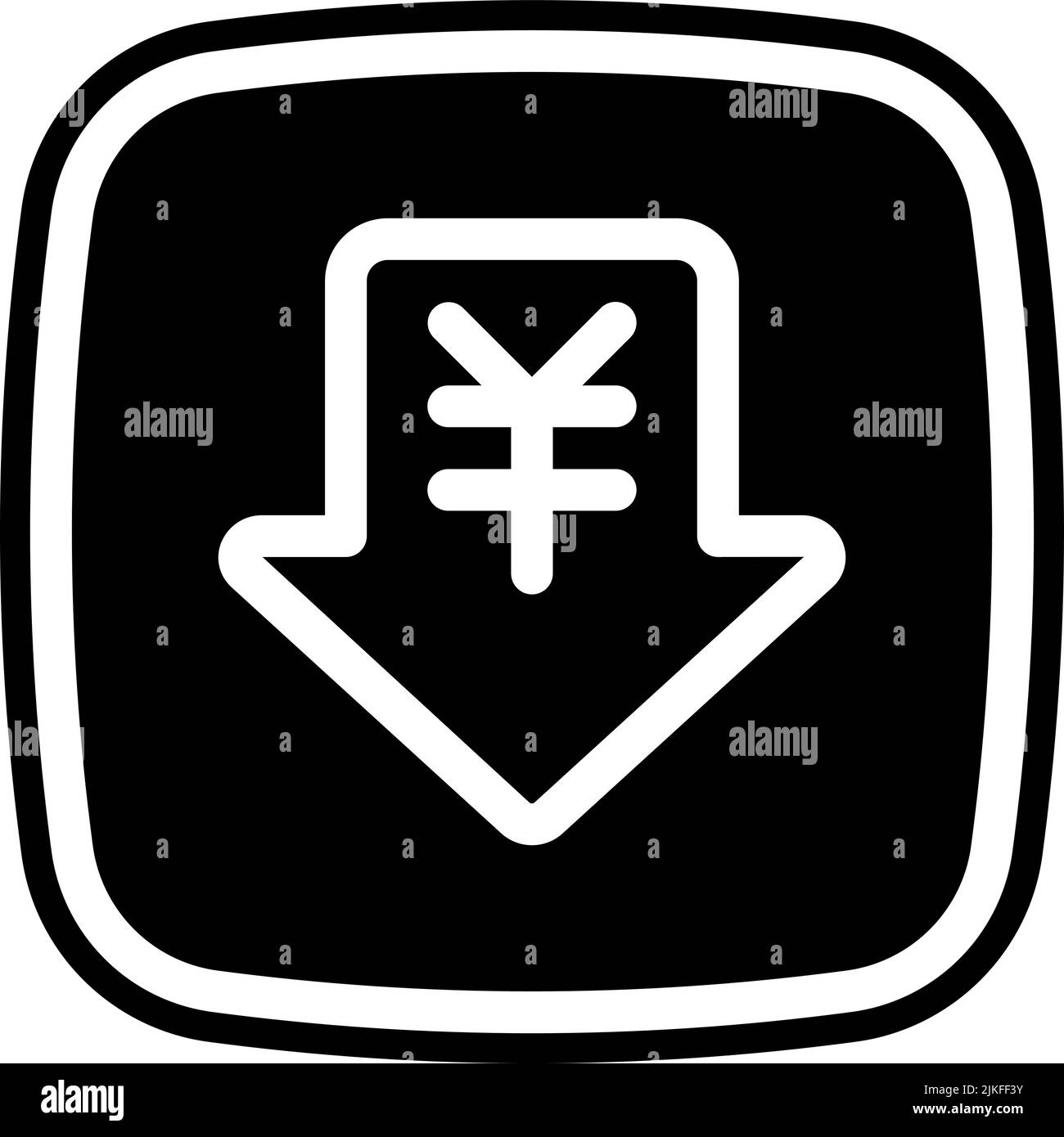 down arrow icon black vector illustration Stock Vector Image & Art - Alamy