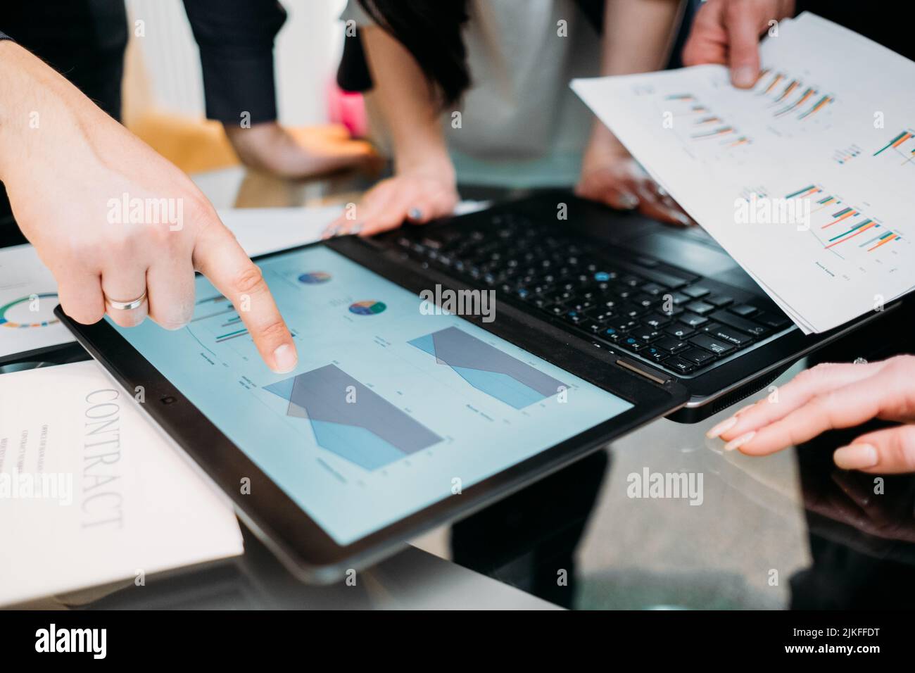 business paperwork data analysis office worker Stock Photo - Alamy
