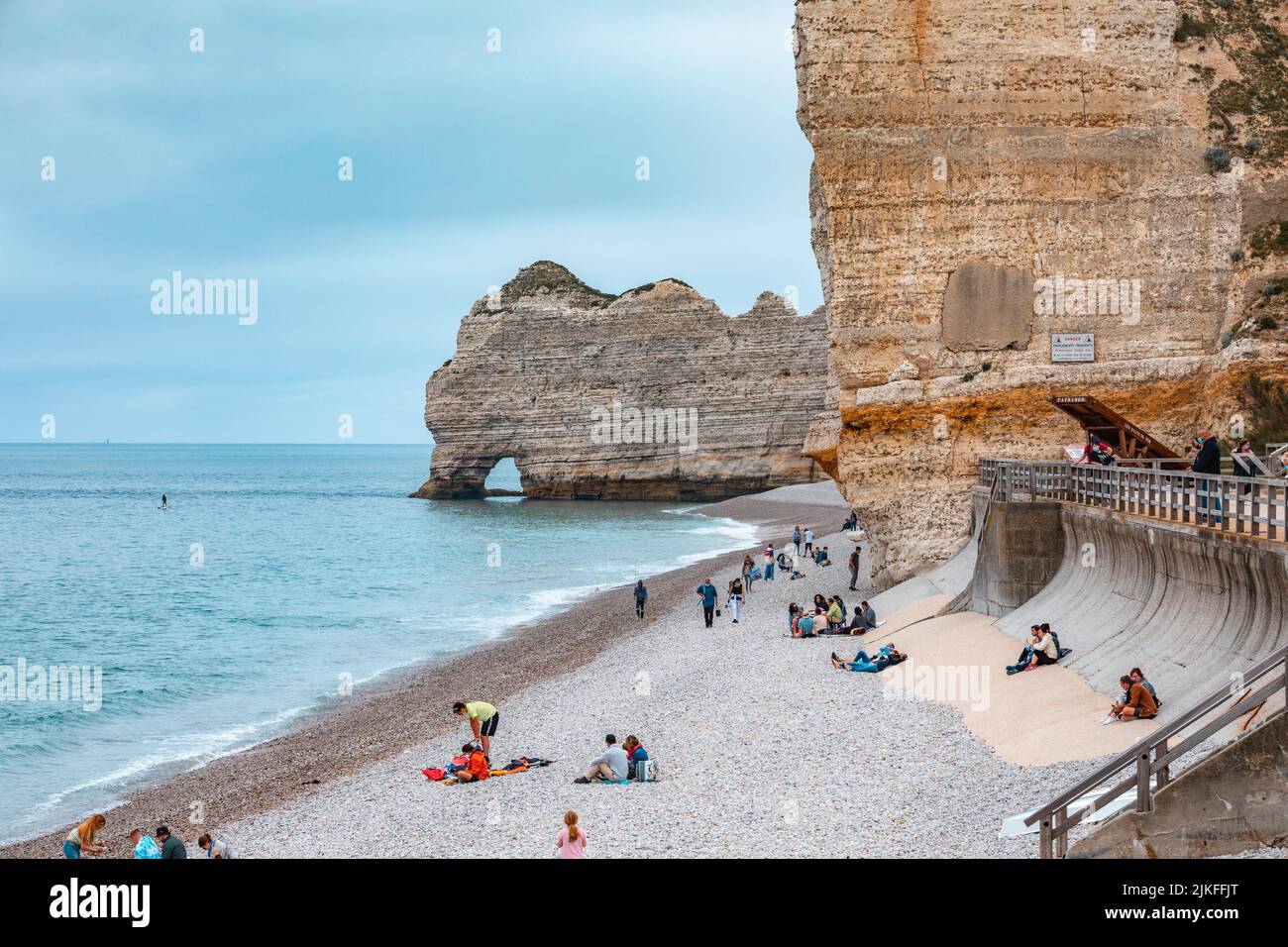 Plage d' Étretat beach in Étretat, the town in the north coast of ...