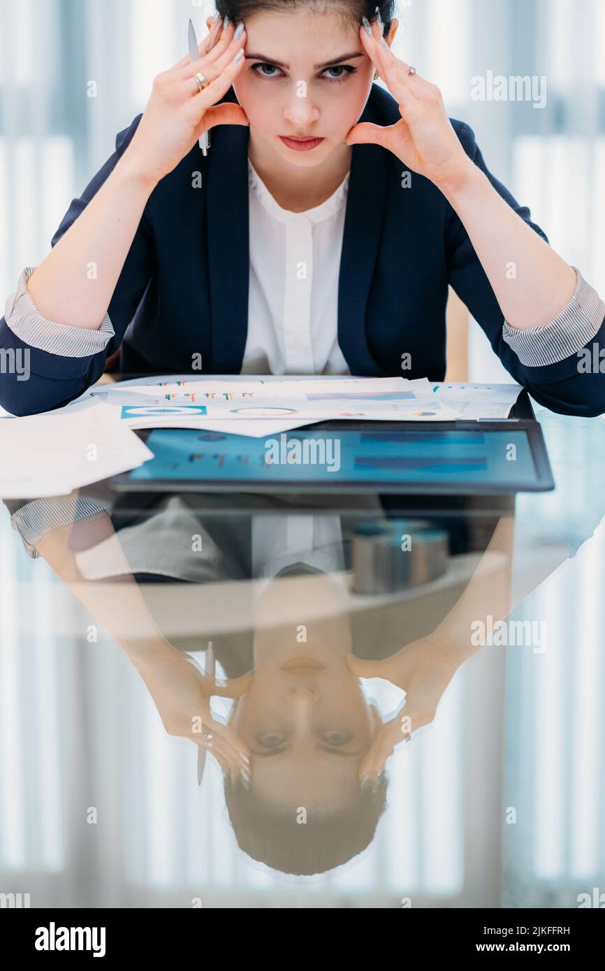 business paperwork overload stress career pressure Stock Photo - Alamy