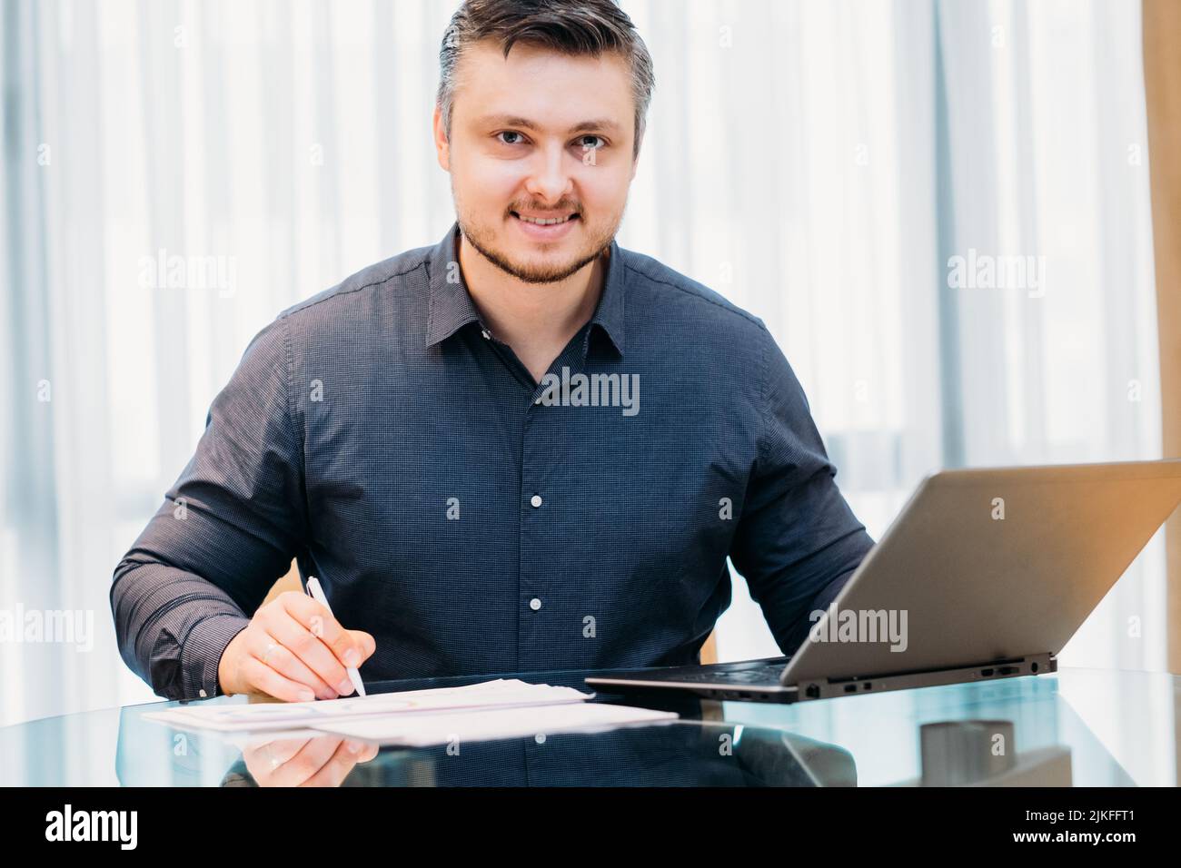 executive business analyst manager working office Stock Photo - Alamy