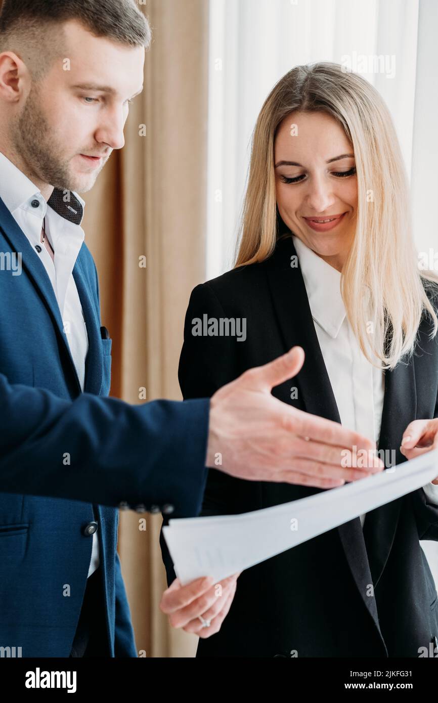 business report accounts feedback communication Stock Photo - Alamy